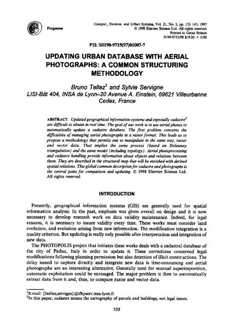 pdf updating urban database with aerial photographs a common