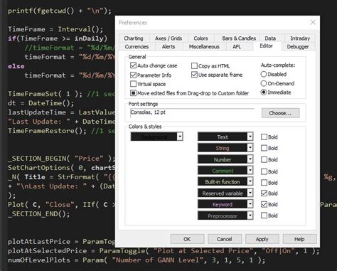 dark theme for watch window debugger amibroker amibroker