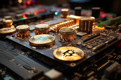 World Of Electronic Crypto Bitcoin Money And Soaring Income Graphs Stock Image Image Of