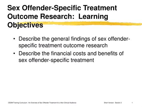 Ppt Sex Offender Specific Treatment Outcomes Powerpoint Presentation