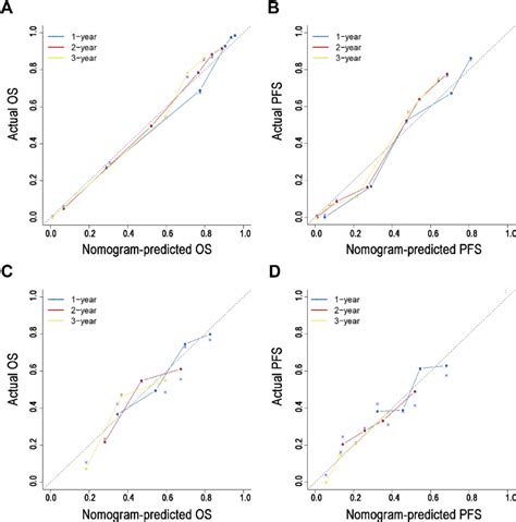 the calibration curve for predicting patient survival at 1 2 and