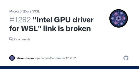 Intel Gpu Driver For Wsl Link Is Broken · Issue 1282 · Microsoftdocs