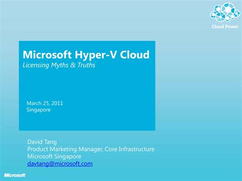 Microsoft Hyper V Cloud Licensing Myths And Truths David Tang Ppt