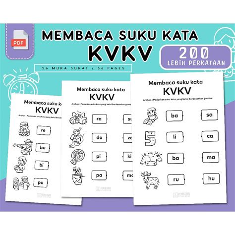 Pdf Softcopy Membaca Suku Kata Kvkv Latihan Tadika Prasekolah Pemulihan Shopee Malaysia