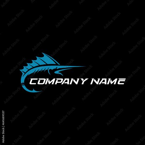 Vector Logo Illustration Of A Combination Of A Sailfish And A Tail As A