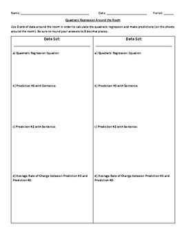 Quadratic Regression Practice By Engaging And Teaching ALL Babes