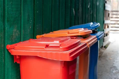 Garbage Bins For Different Types Of Waste Waste Management Recycling Trash Cans Ecology And