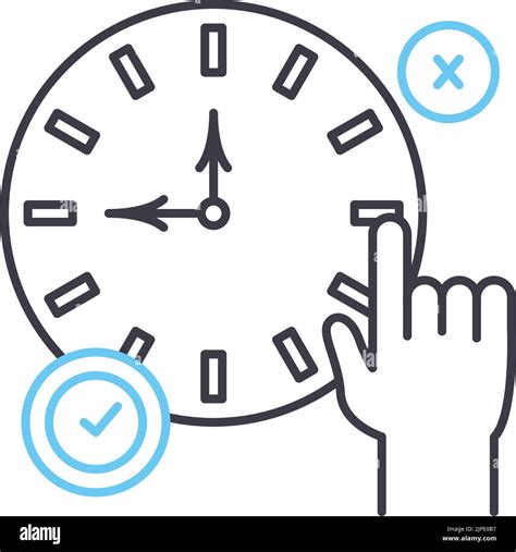 Time Management Line Icon Outline Symbol Vector Illustration Concept Sign Stock Vector Image