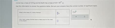 Solved A brick has a mass of 4.0kg ﻿and the Earth has a mass | Chegg.com
