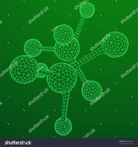 Wireframe Mesh Molecule Connection Structure Low Stock Vector Royalty Free 692209066