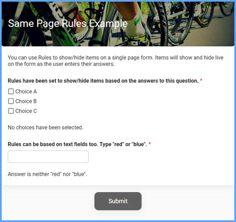 Same Page Rules Example Forms And Templates Formsite