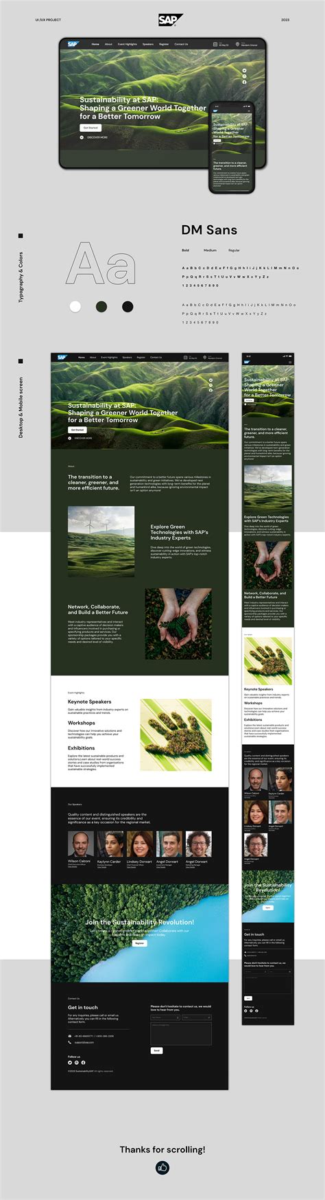 Sustainability At Sap Landing Page Design On Behance