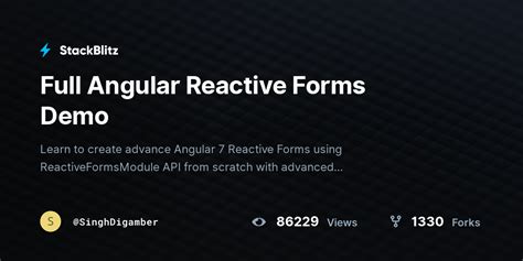 Full Angular Reactive Forms Demo Stackblitz