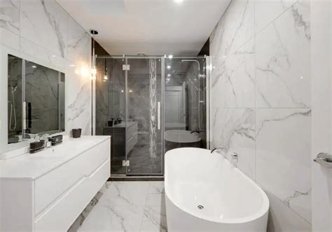 White And Grey Marble Bathroom Ideas
