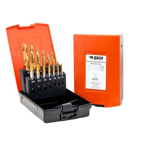 Baer Drill And Tap Set Hss E Tin Taps Spiral Point And Hss Tin Drills