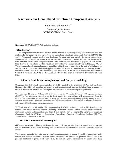 Pdf A Software For Generalized Structured Component Analysis