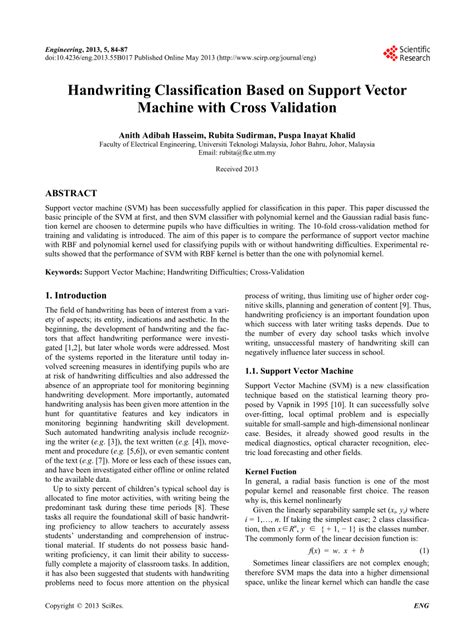 Pdf Handwriting Classification Based On Support Vector Machine With