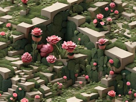 Premium Ai Image Grees Garden Seamless Pattern Design