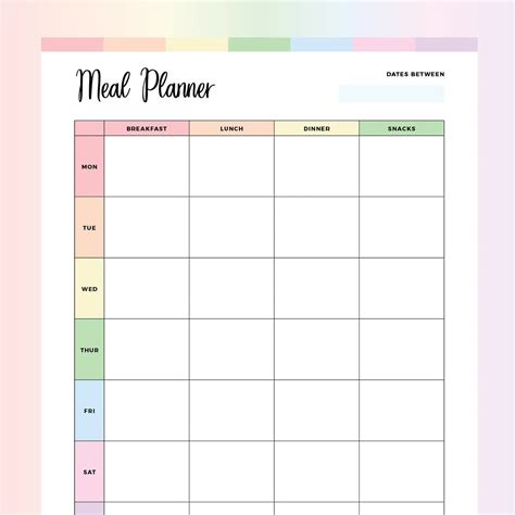 Weekly Meal Prep Template Pdf A4 And Us Letter Sizes Instant Download