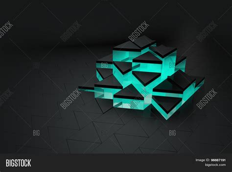 3D Render Black Green Image Photo Free Trial Bigstock