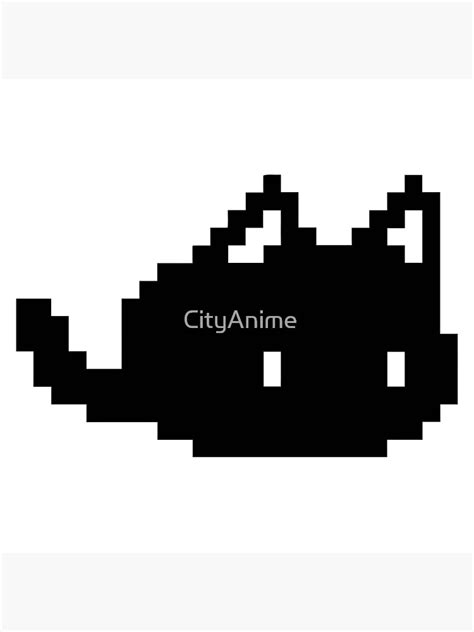 Cute Black Cat Pixel Poster For Sale By Cityanime Redbubble