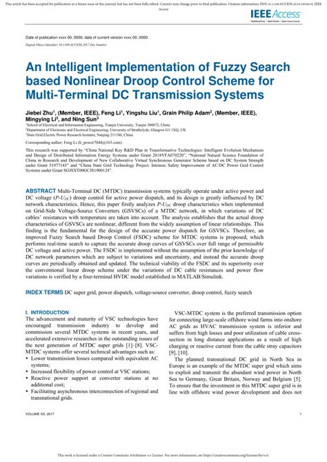 Pdf An Intelligent Implementation Of Fuzzy Search Based Nonlinear Droop Control Scheme For