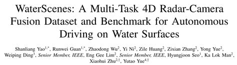 水面自动驾驶？waterscenes：首个水面4d Radar Camera融合数据集 哔哩哔哩