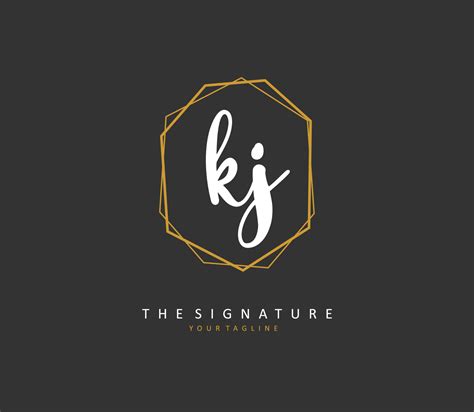 Kj Initial Letter Handwriting And Signature Logo A Concept Handwriting Initial Logo With