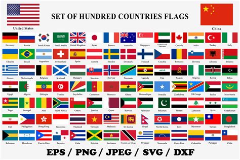 Set Of 100 Countries Flags Gráfico Por Terrabismail · Creative Fabrica