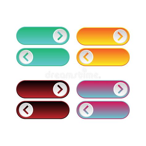 Previous And Next Web Button Set Button Set With Arrow Icon Stock Vector Illustration Of Line