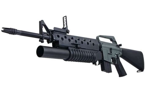 Eandc M16a1 Airsoft Aeg Rifle With M203 Grenade Launcher Ec703 Qd 1 5 Gearbox Blank Marking