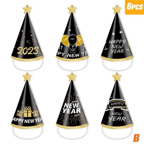 Foo 6pcs 2023 New Year Glasses Frame Photo Booth Props New Years Eve Paper Glasses Frame And