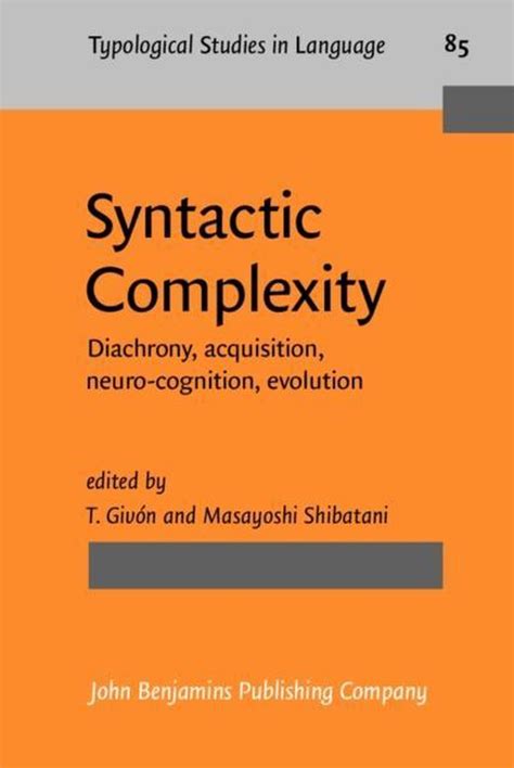 Syntactic Complexity 9789027229991 M Shibatani Boeken Bol