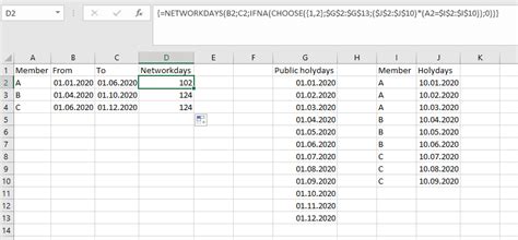 o365 providing list of holidays from 2 sources in networkdays