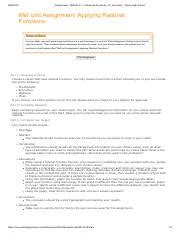 Mid Unit Assignment Applying Rational Functions MHF U K Advanced Functions University Pdf