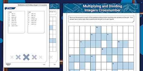Multiplying And Dividing Integers Crossnumber Teacher Made