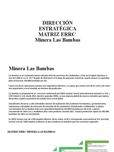 Matriz Errc Mario Rosado Mba 134 Pdf Minería Cobre