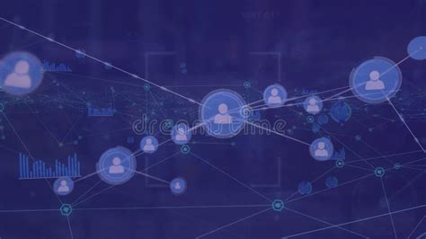 Animation Of Network Of Connections With Icons Over Scope Scanning