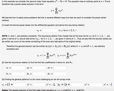 Solved In This Exercise We Consider The Second Order Linear