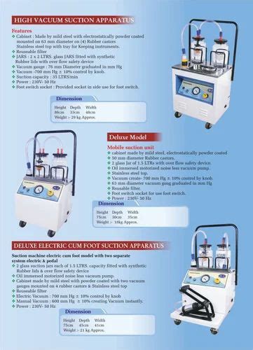 Automatic Suction Machine Deluxe Electric Cum Foot Apparatus 12hp For Medical At ₹ 10000piece