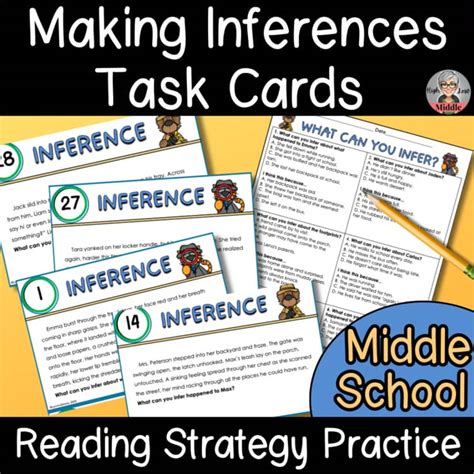 Making Inferences 28 Task Cards For Critical Reading Comprehension 6th