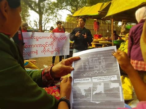 အသံတိတ်သပိတ်တွင် ပြည်သူအားလုံးပါဝင်ရန် လက်ပံတောင်းတောင်ဒေသ ပင်မသပိတ် အင်အားစုများ လူထု ဟောပြောမ