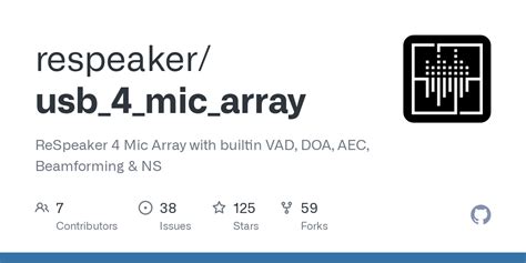 GitHub Respeaker Usb 4 Mic Array ReSpeaker 4 Mic Array With Builtin VAD DOA AEC