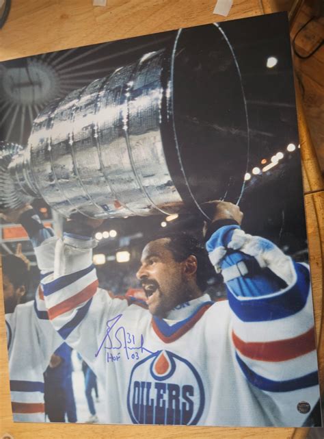 Grant Fuhr Hof Edmonton Oilers 16 X 20 Autographed Photo Ebay