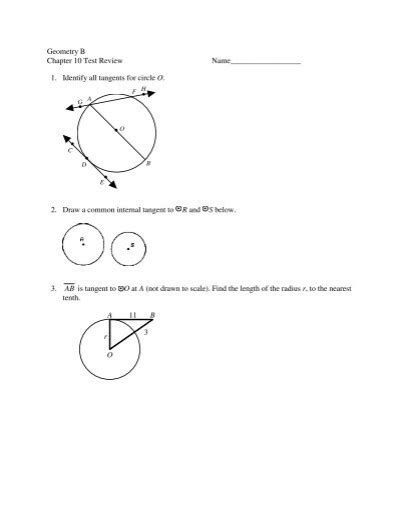 geometry unit 10 test circles answer key geometry chapter 11 test d