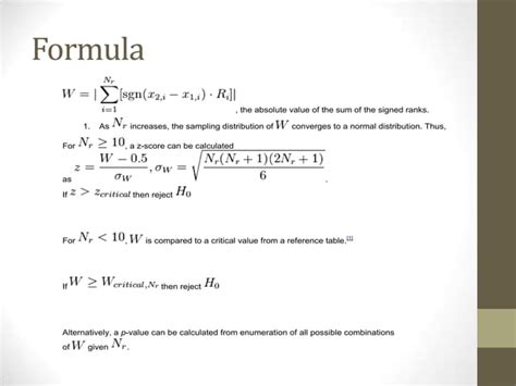 Advance Statistics Wilcoxon Signed Rank Test Pptx