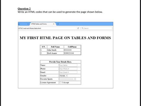 Solved Question Write An HTML Codes That Can Be Used To Chegg Com