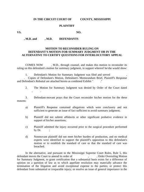motion summary judgment fill out and sign online dochub
