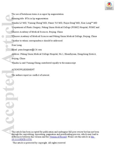 2020 the use of botulinum toxin a in upper lip augmentation pdf lip