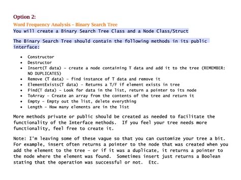 Solved Option 2 Word Frequency Analysis Binary Search